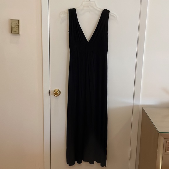 Aqua | Dresses | Aqua Brand Black Maxi Dress With Deep Vees | Poshmark